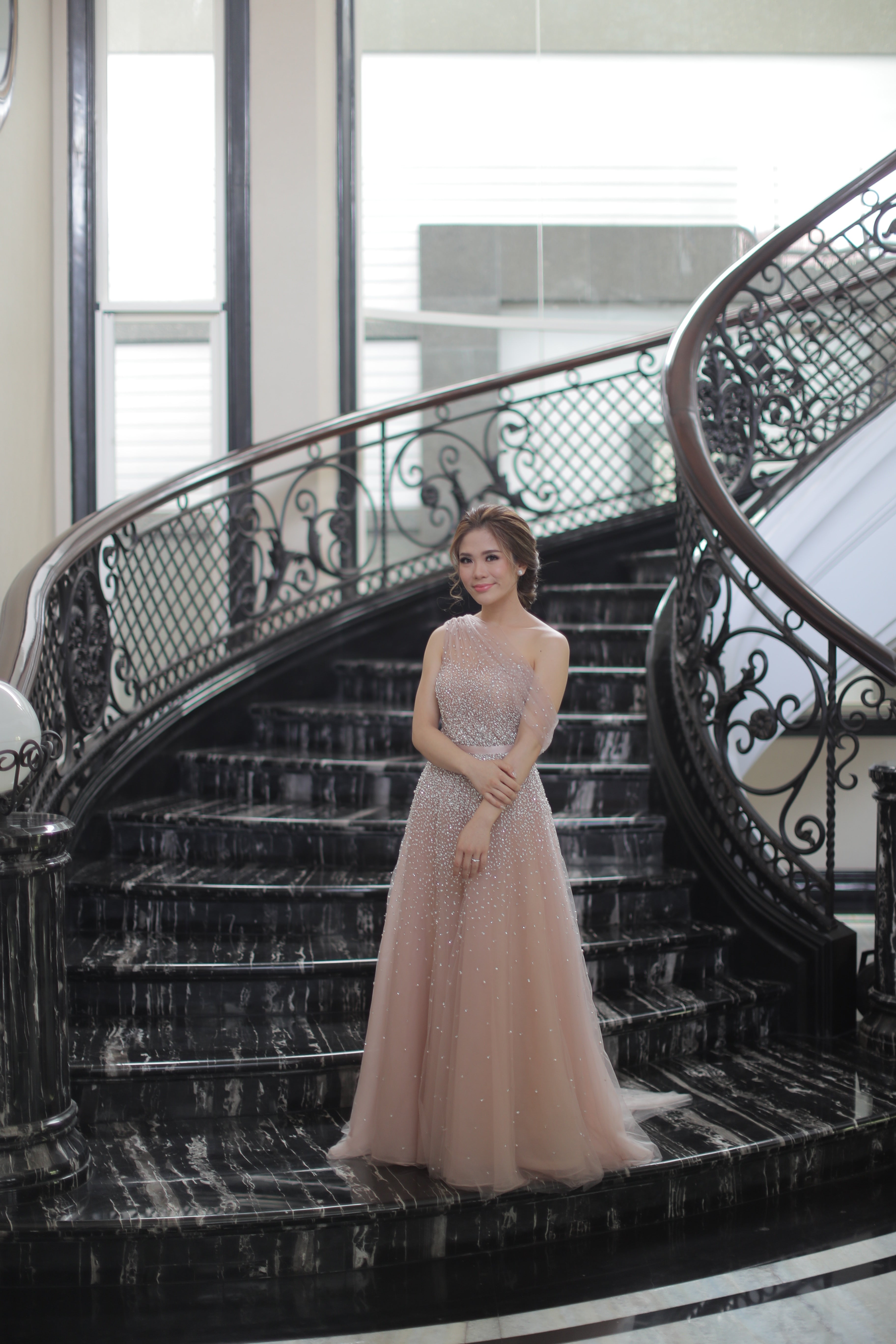 Bridal | Fifi Firianty - Blush Pink Bedazzled Dress – roéma